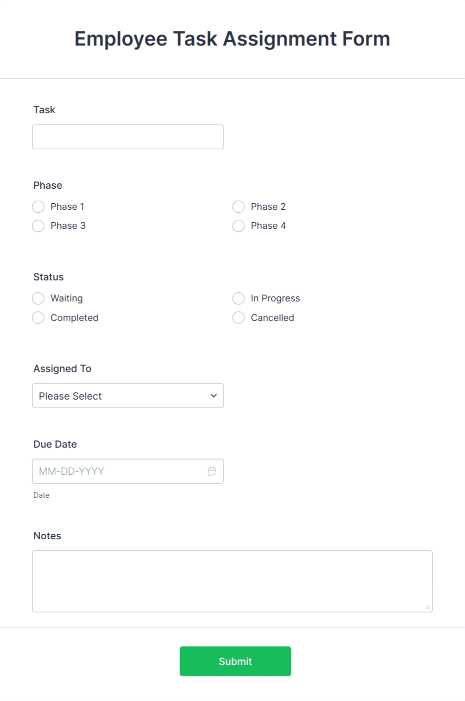 Employee Task Assignment Form Template | Jotform