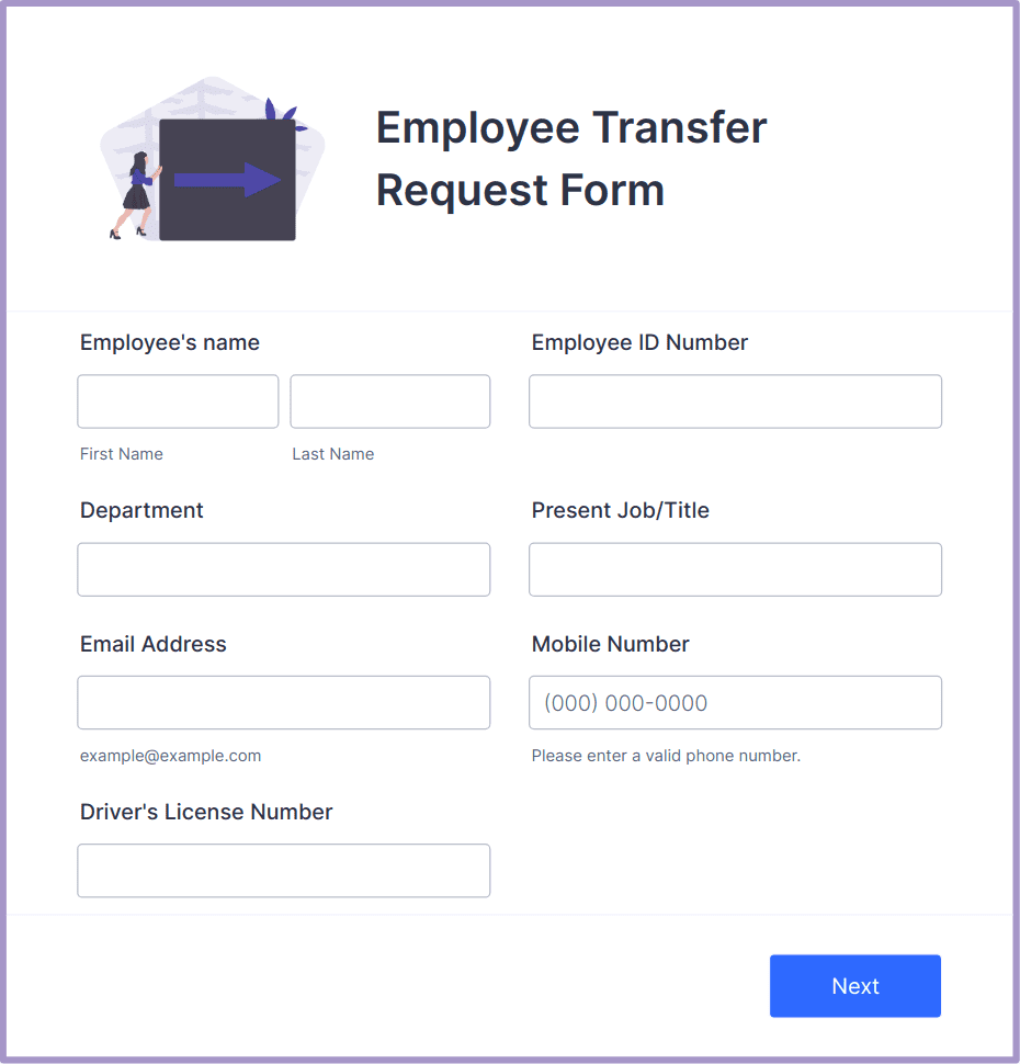 Employee Transfer Request Form Template | Jotform