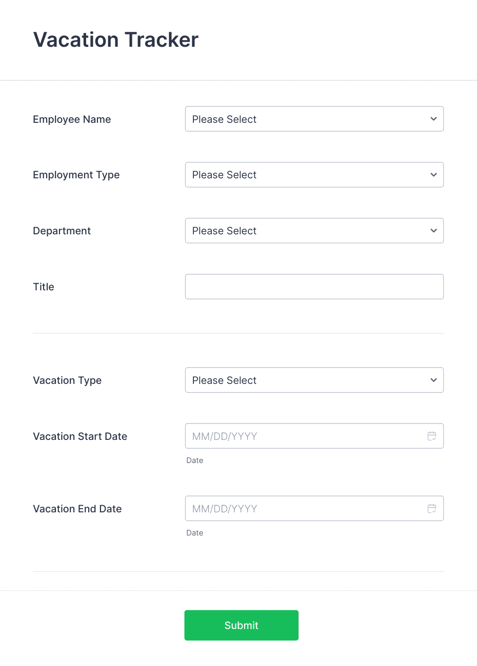 Employee Vacation Request Form Template | Jotform
