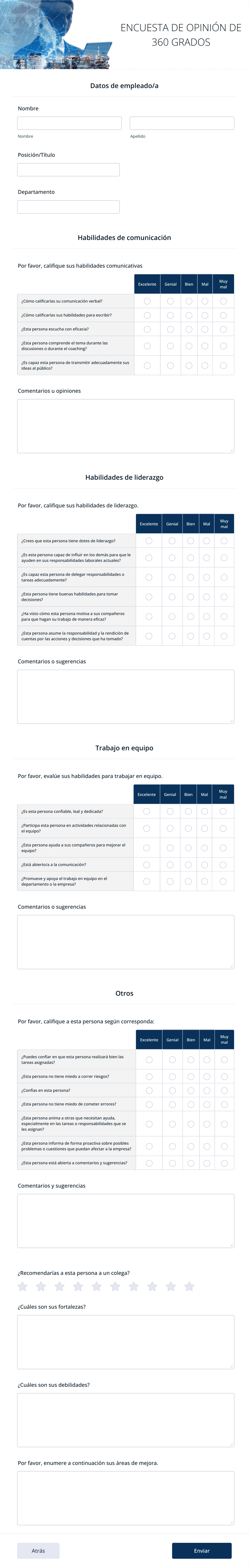Encuesta de opinión de 360 grados Plantilla de formulario | Jotform