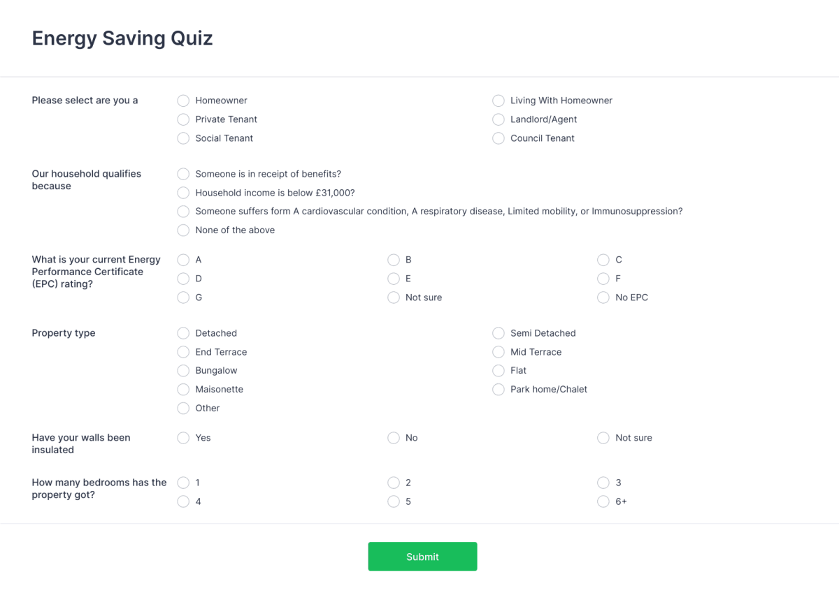 Energy Saving Quiz Form Template | Jotform