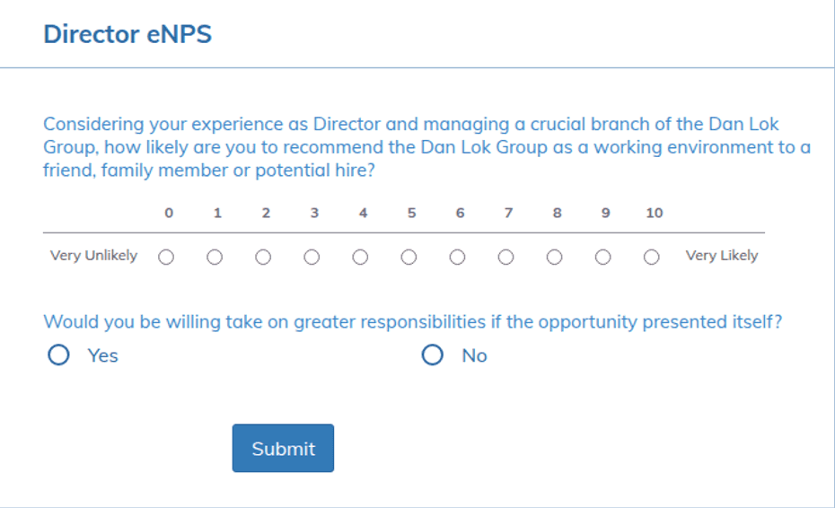 eNPS - Directors Form Template | Jotform