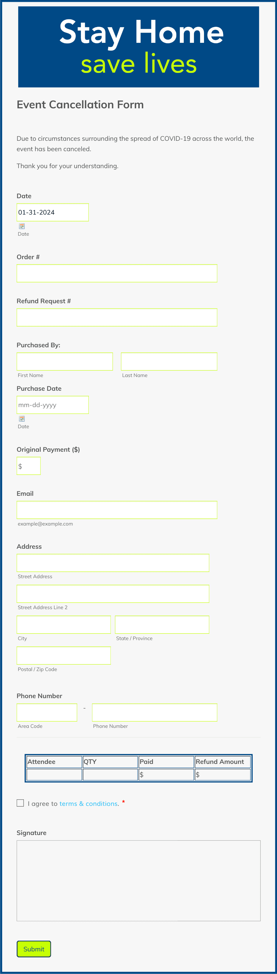 Event Cancellation Form Template | Jotform