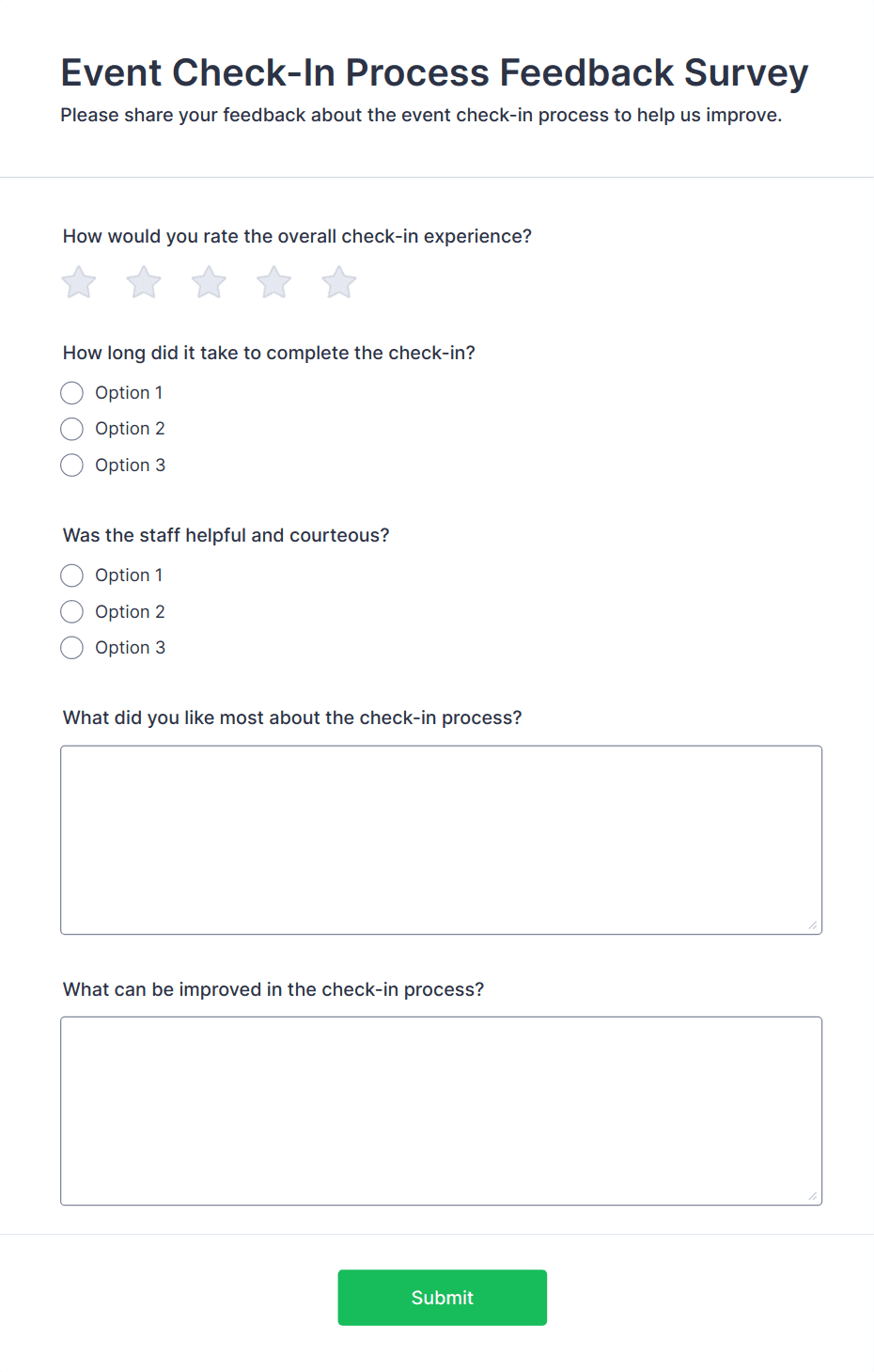 Event Check-In Feedback Survey Form Template | Jotform