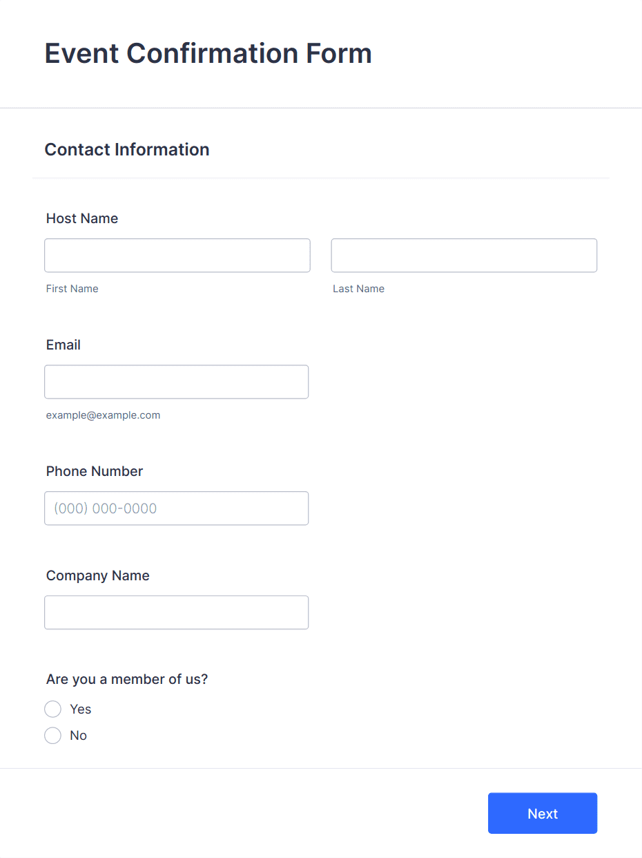 Event Confirmation Form Template | Jotform