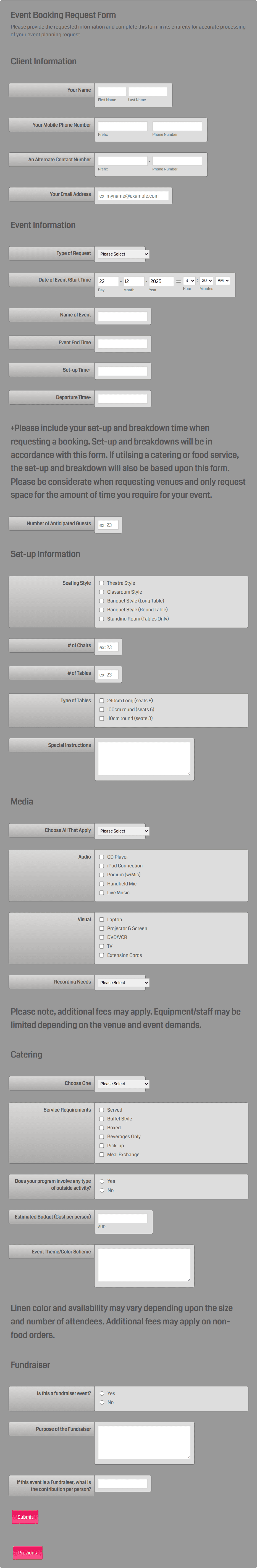 Event Planner Request Form Template | Jotform