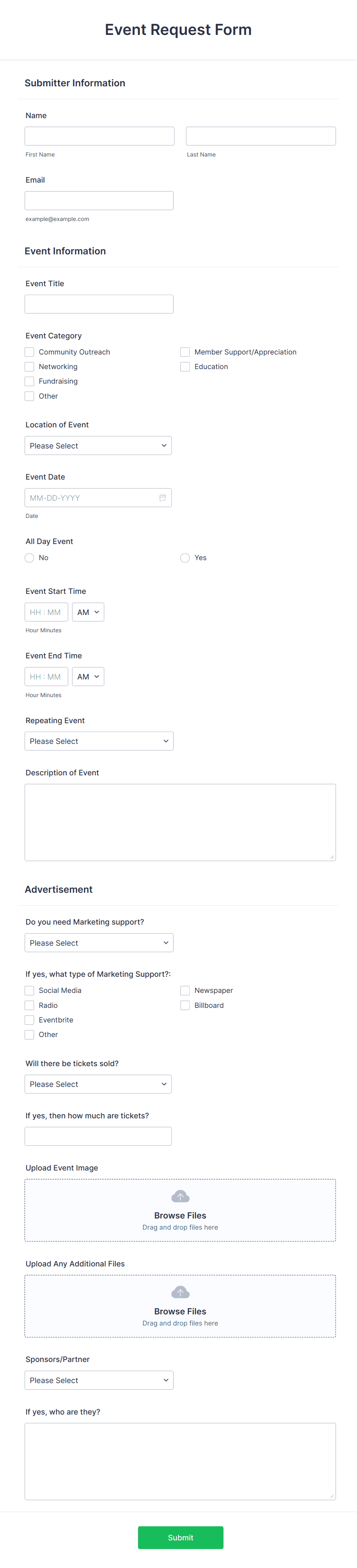 Event Request Form Template | Jotform