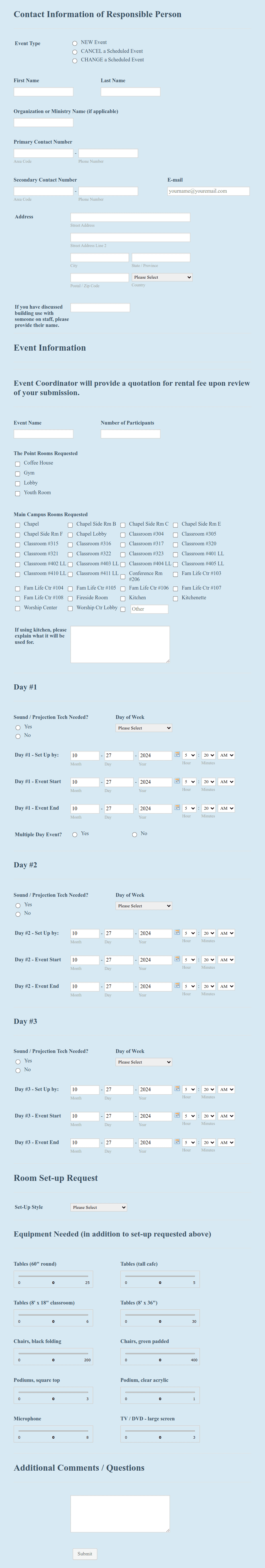 Event Schedule Request Form Template | Jotform