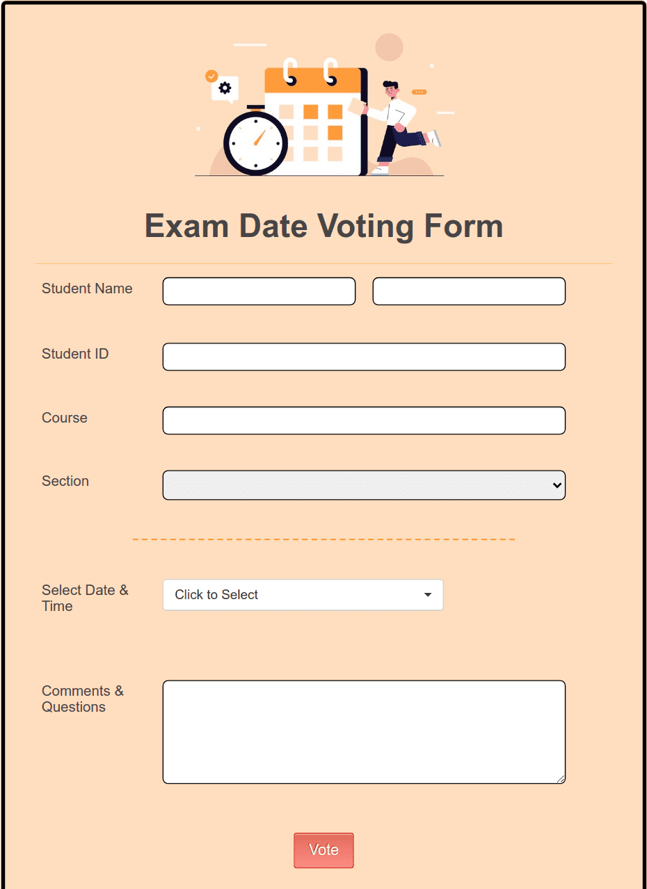 Exam Date Voting Form Template | Jotform