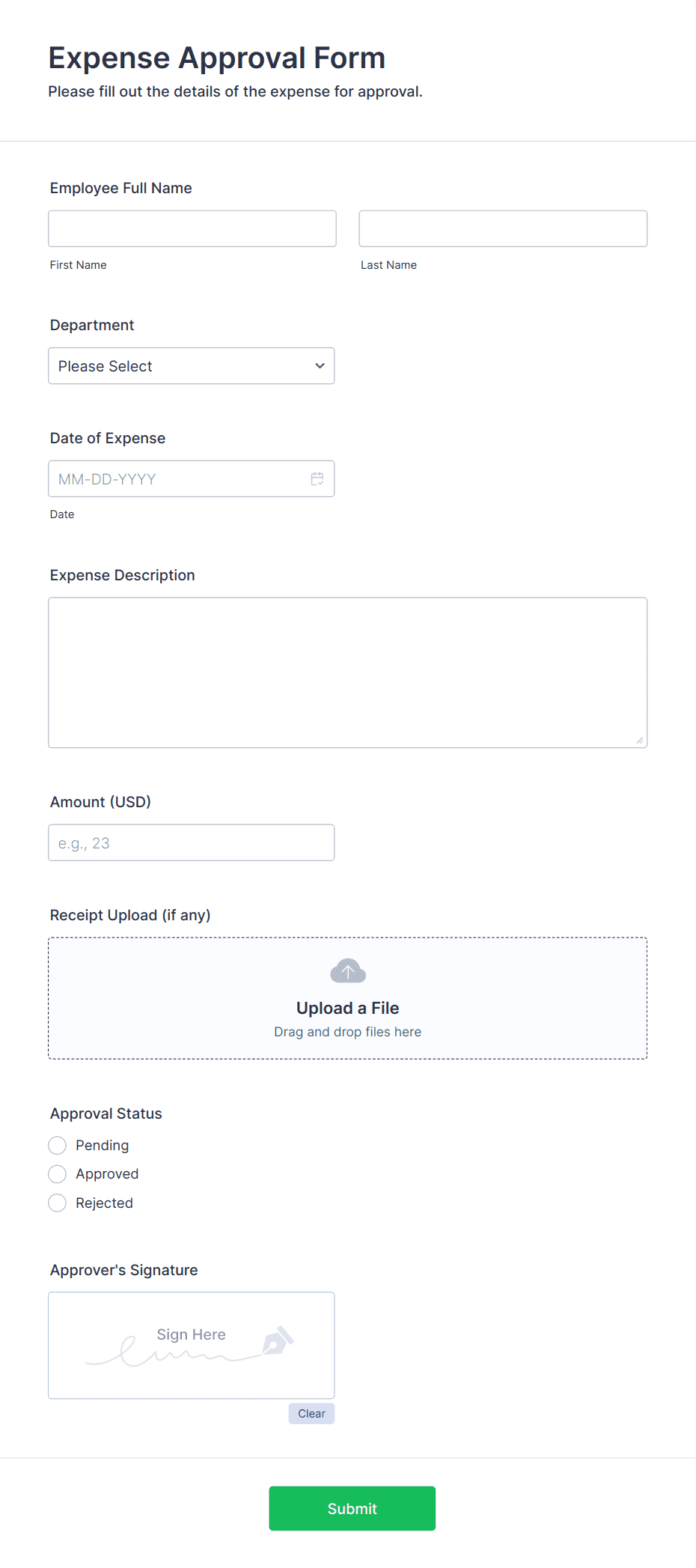 Expense Approval Form Template | Jotform