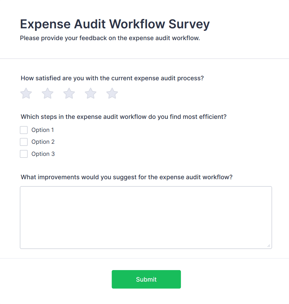 Expense Audit Workflow Survey Form Template | Jotform