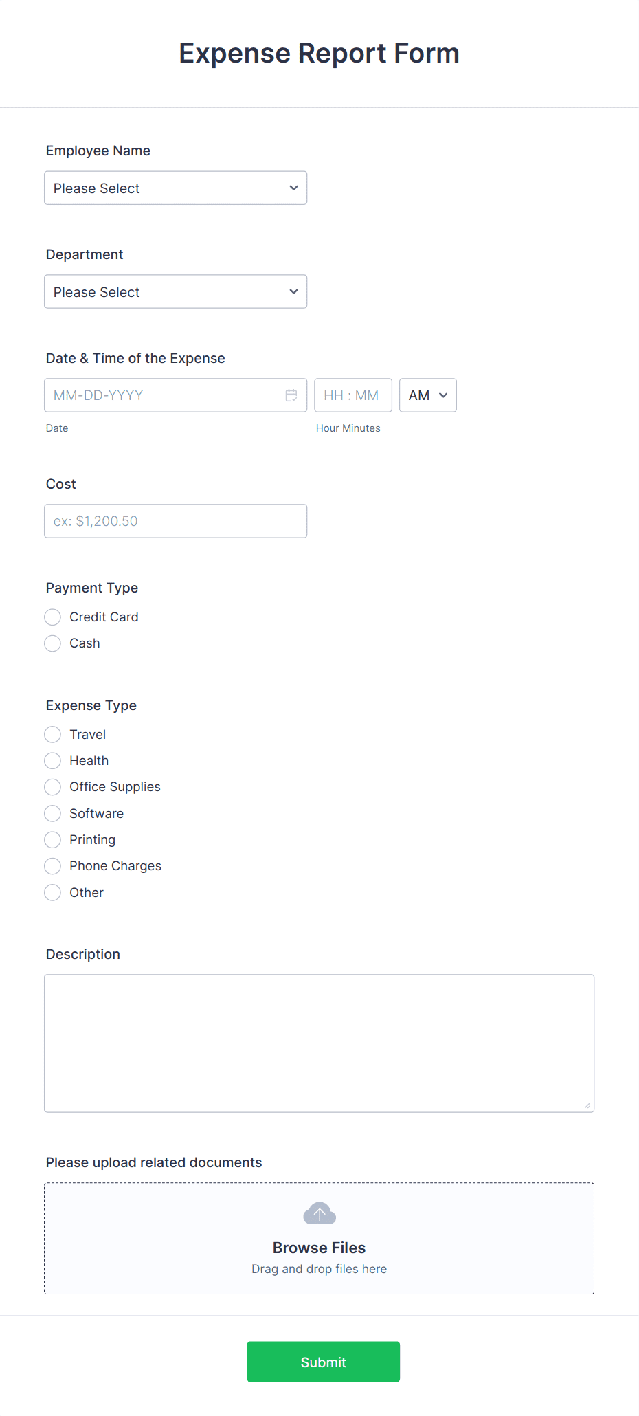 Expense Report Form Template | Jotform