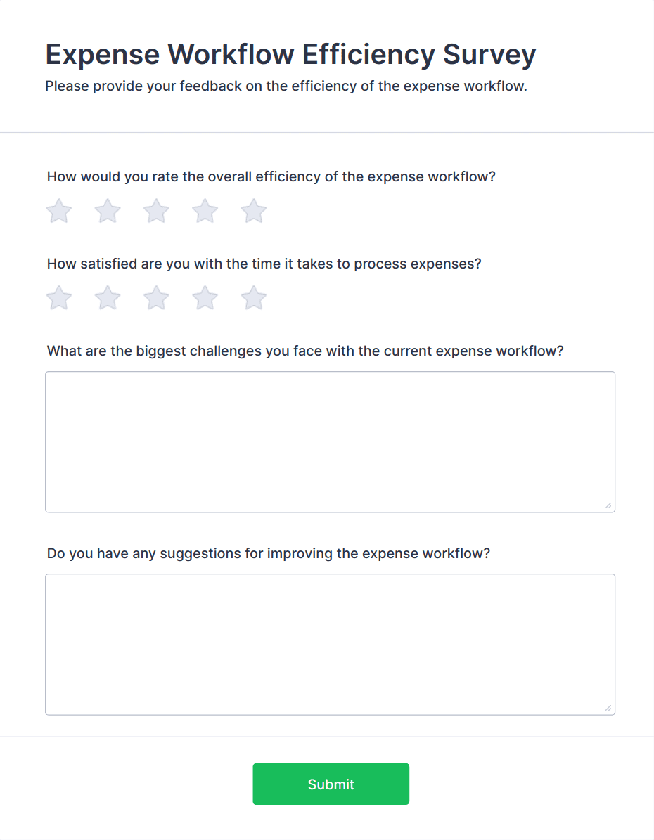 Expense Workflow Efficiency Survey Form Template | Jotform