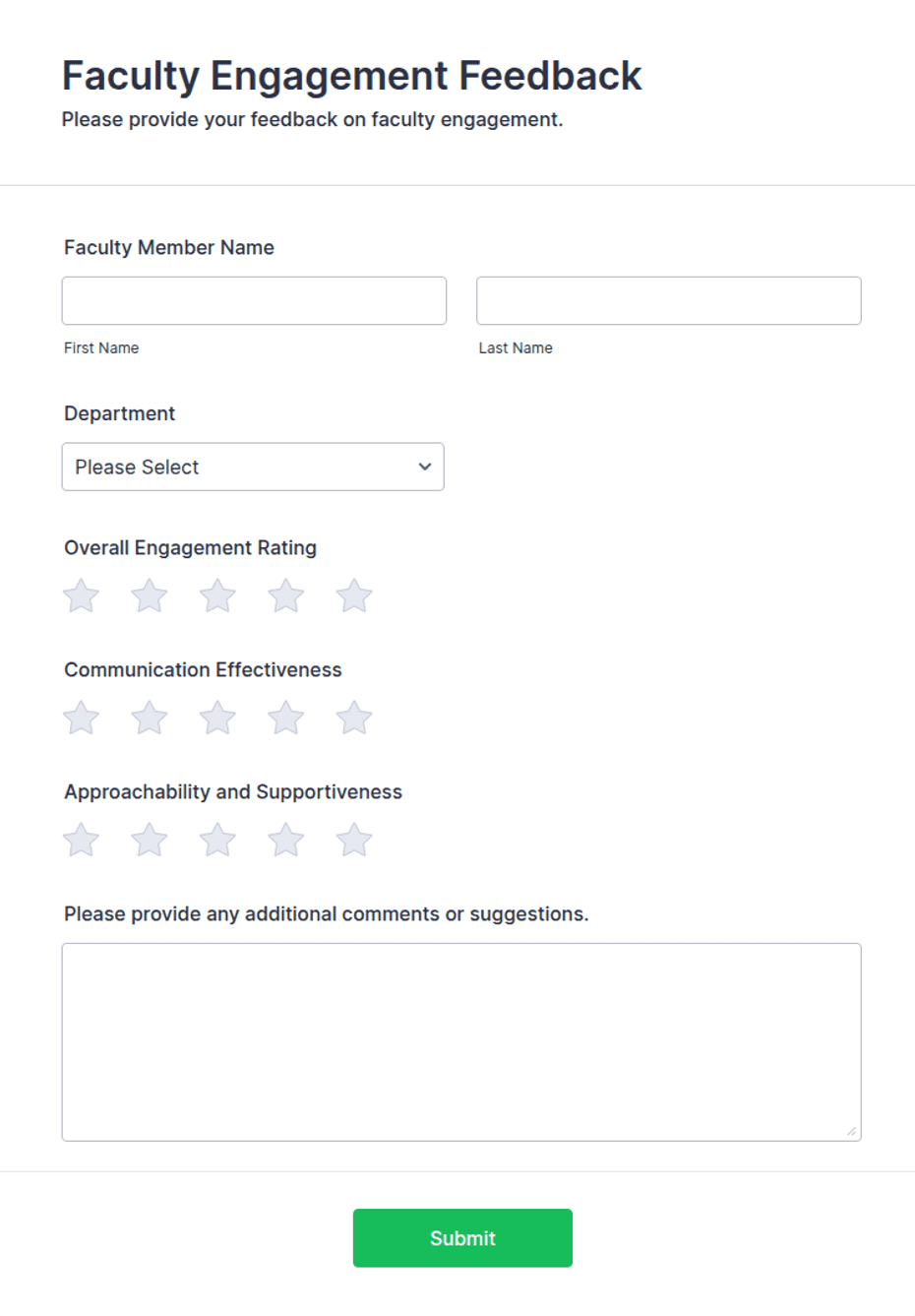 Faculty Engagement Feedback Form Template | Jotform