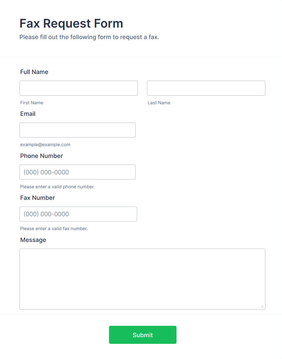 Fax Request Form Template | Jotform