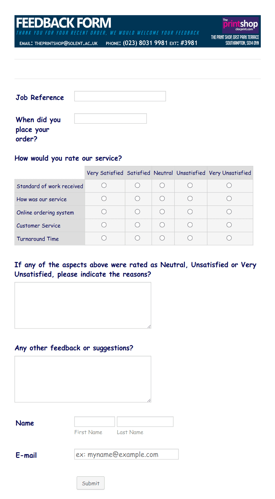 Feedback Form Template | Jotform