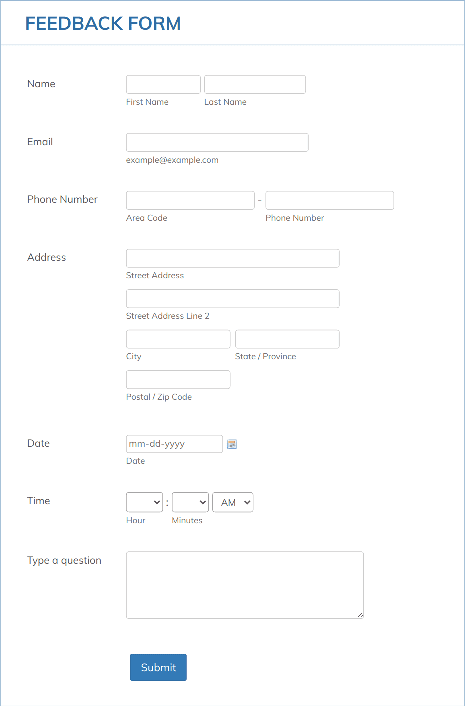 Feedbackform Form Template | Jotform