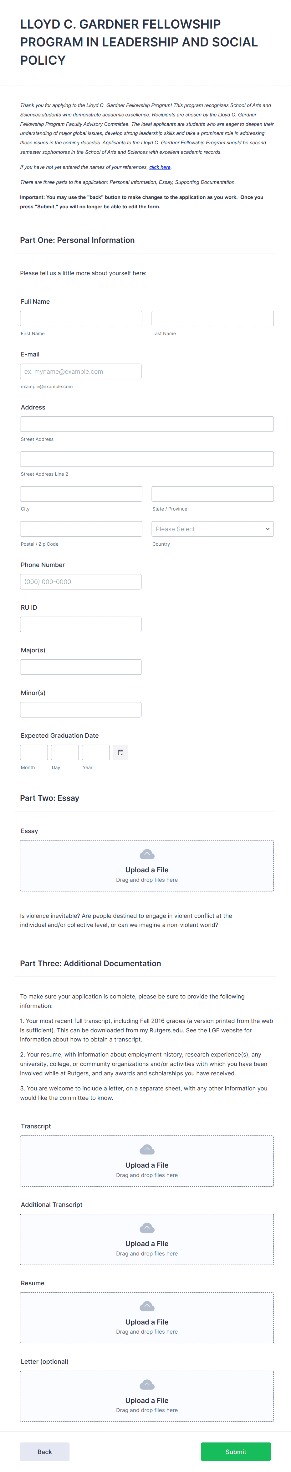 Fellowship Program Application Form Template | Jotform