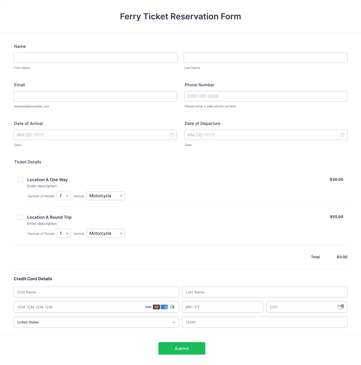 Ferry Ticket Reservation Form Template | Jotform