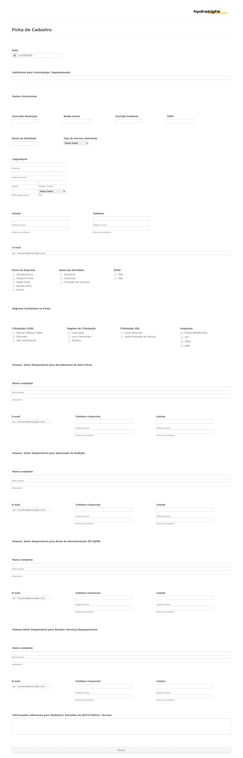 Ficha de cadastro Modelo de Formulário | Jotform