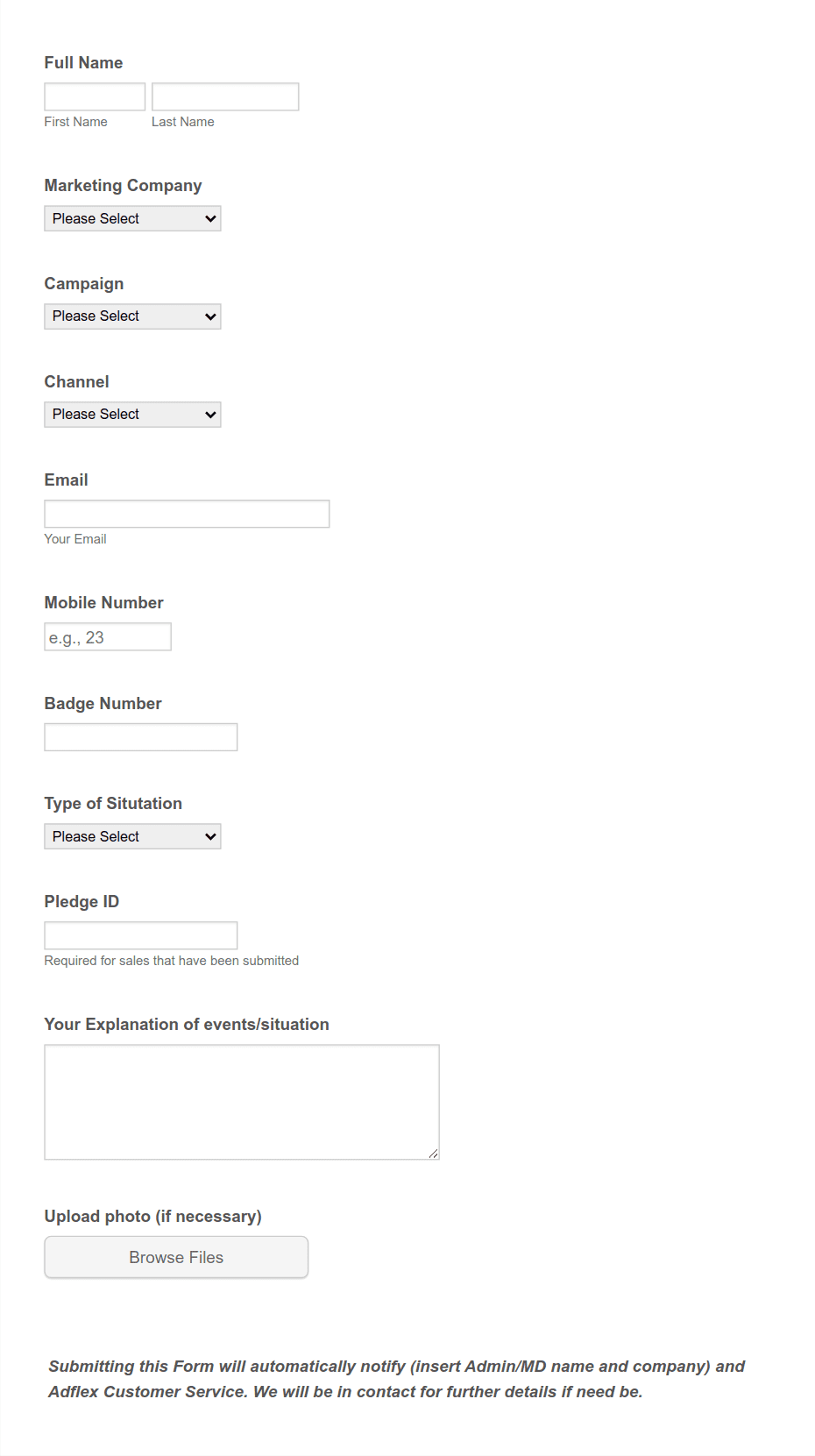 Field Feedback Form 1 Form Template | Jotform