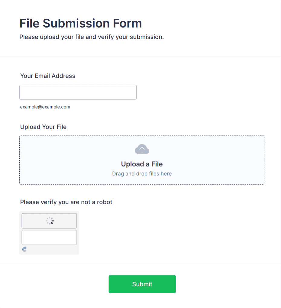 File Submission Form with Verification Form Template | Jotform