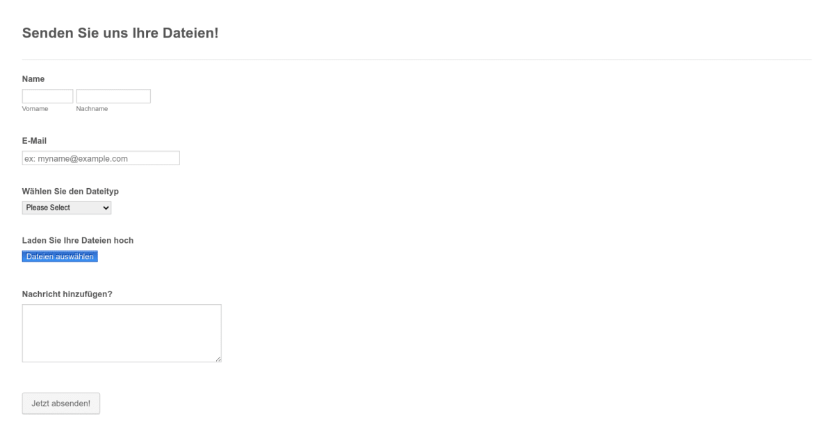 Filepicker.io Formular Formularvorlage | Jotform