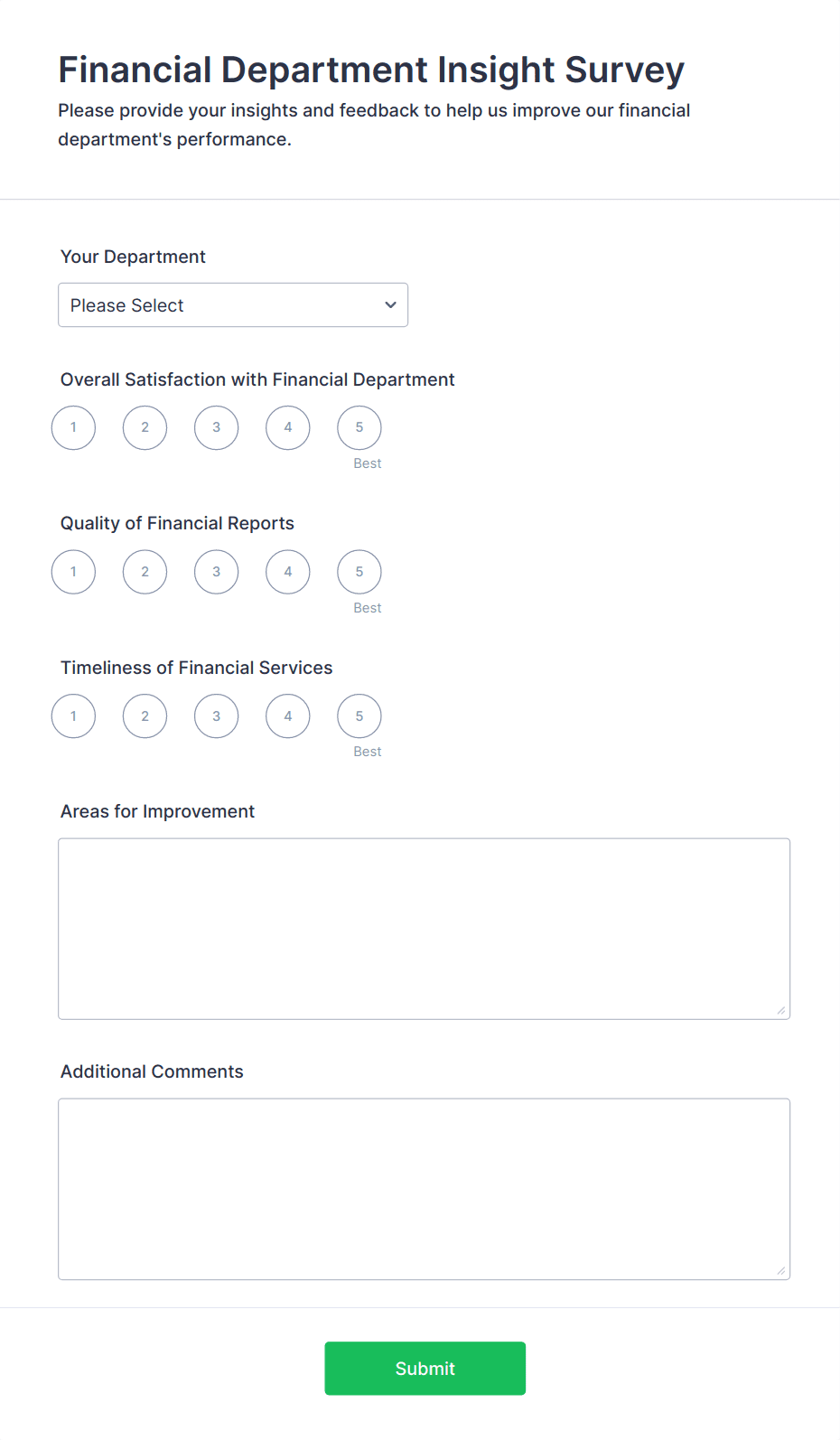 Financial Department Insight Survey Form Template | Jotform