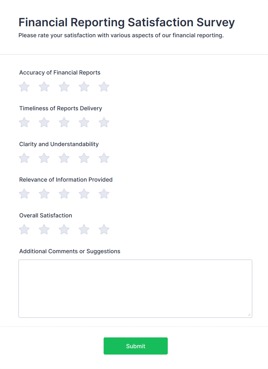 Financial Reporting Satisfaction Survey Form Template | Jotform
