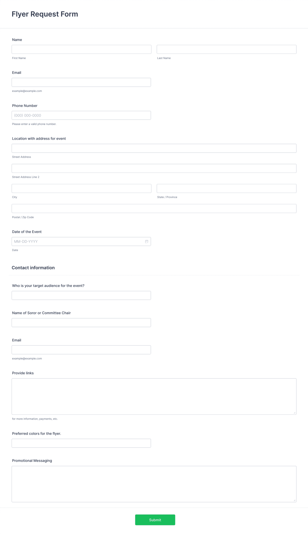 Flyer Request Form Template | Jotform