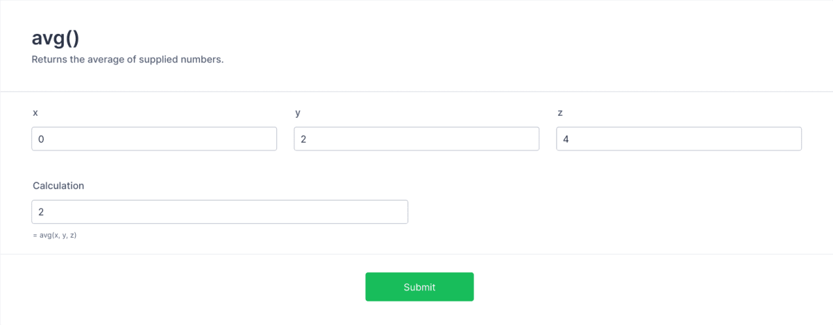 Form Calculation: Math Function Reference - avg() Form Template | Jotform