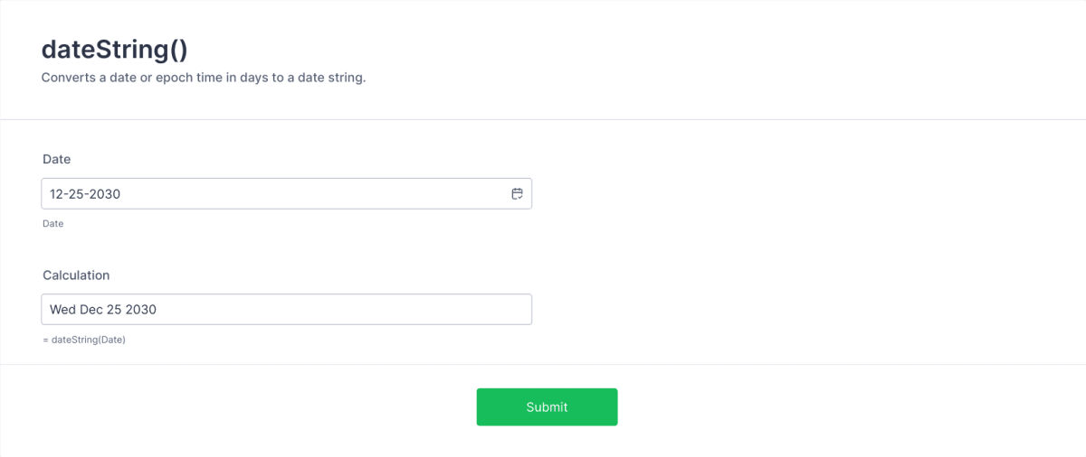 Form Calculation: Math Function Reference - dateString() Form Template ...