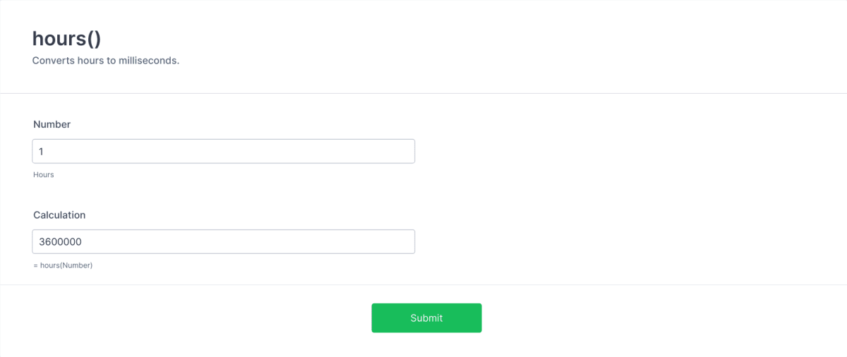 Form Calculation: Math Function Reference - hours() Form Template | Jotform