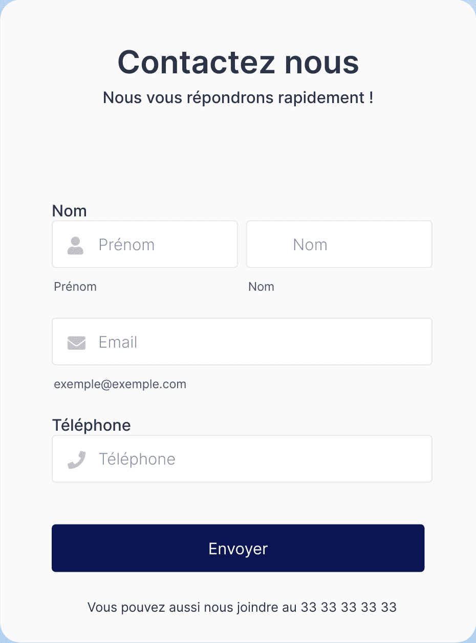 Formulaire Contactez nous Thème Citron vert | Jotform