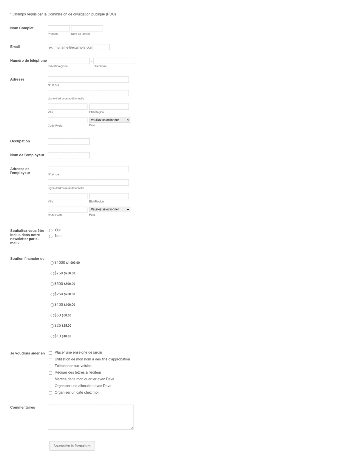 Formulaire de cotisation Modèle du formulaire | Jotform