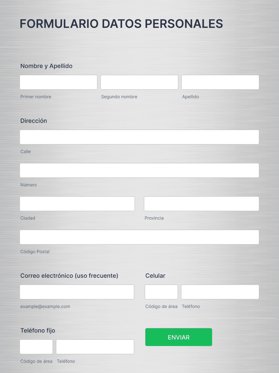 Formulario De Actualizacion De Datos Personales Plantilla de formulario ...