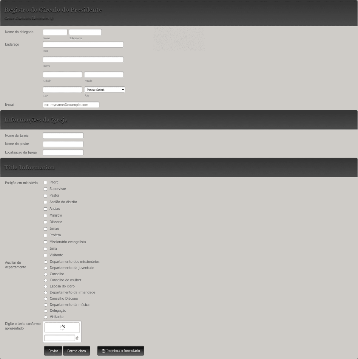 Formulário de cadastro de Igreja Modelo de Formulário | Jotform