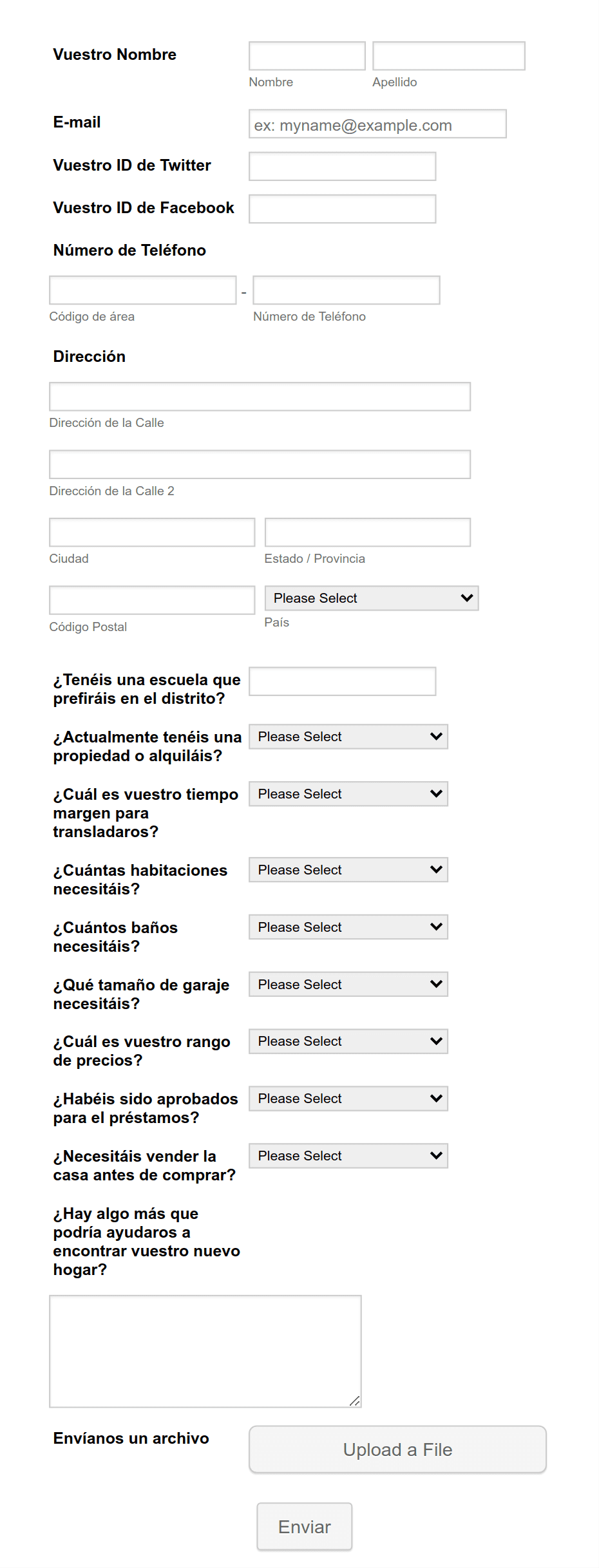 Formulario de Información al Comprador Plantilla de formulario | Jotform
