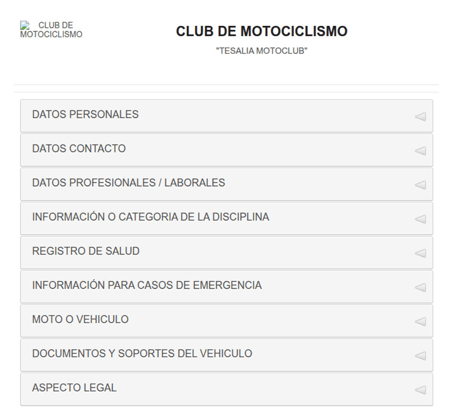 Formulario De Inscripcion Al Club De Motociclismo "Tesalia Motoclub ...