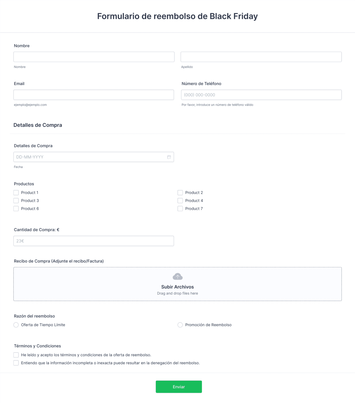 Formulario de reembolso de Black Friday Plantilla de formulario | Jotform