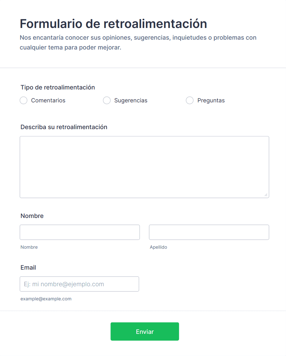Formulario de retroalimentación Plantilla de formulario | Jotform