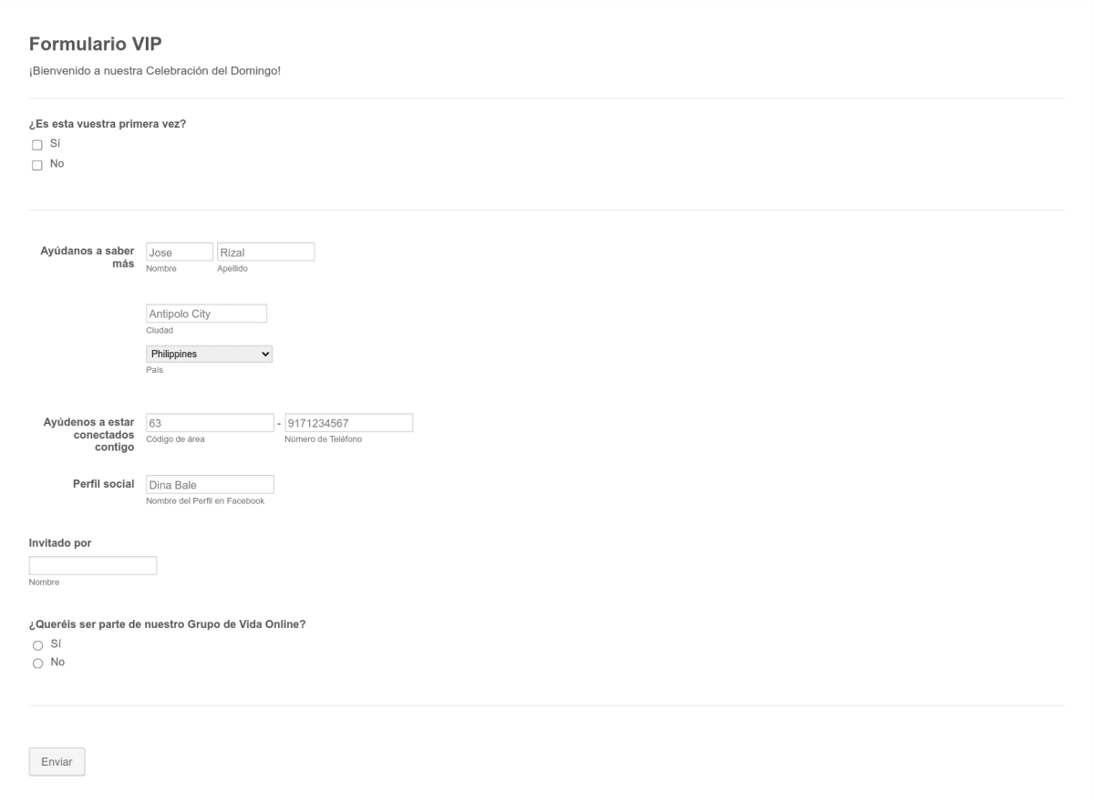 Formulario VIP Plantilla de formulario | Jotform