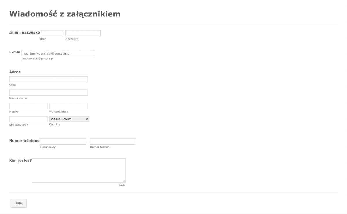 Formularz Wiadomości z Załącznikiem Szablon Formularza | Jotform