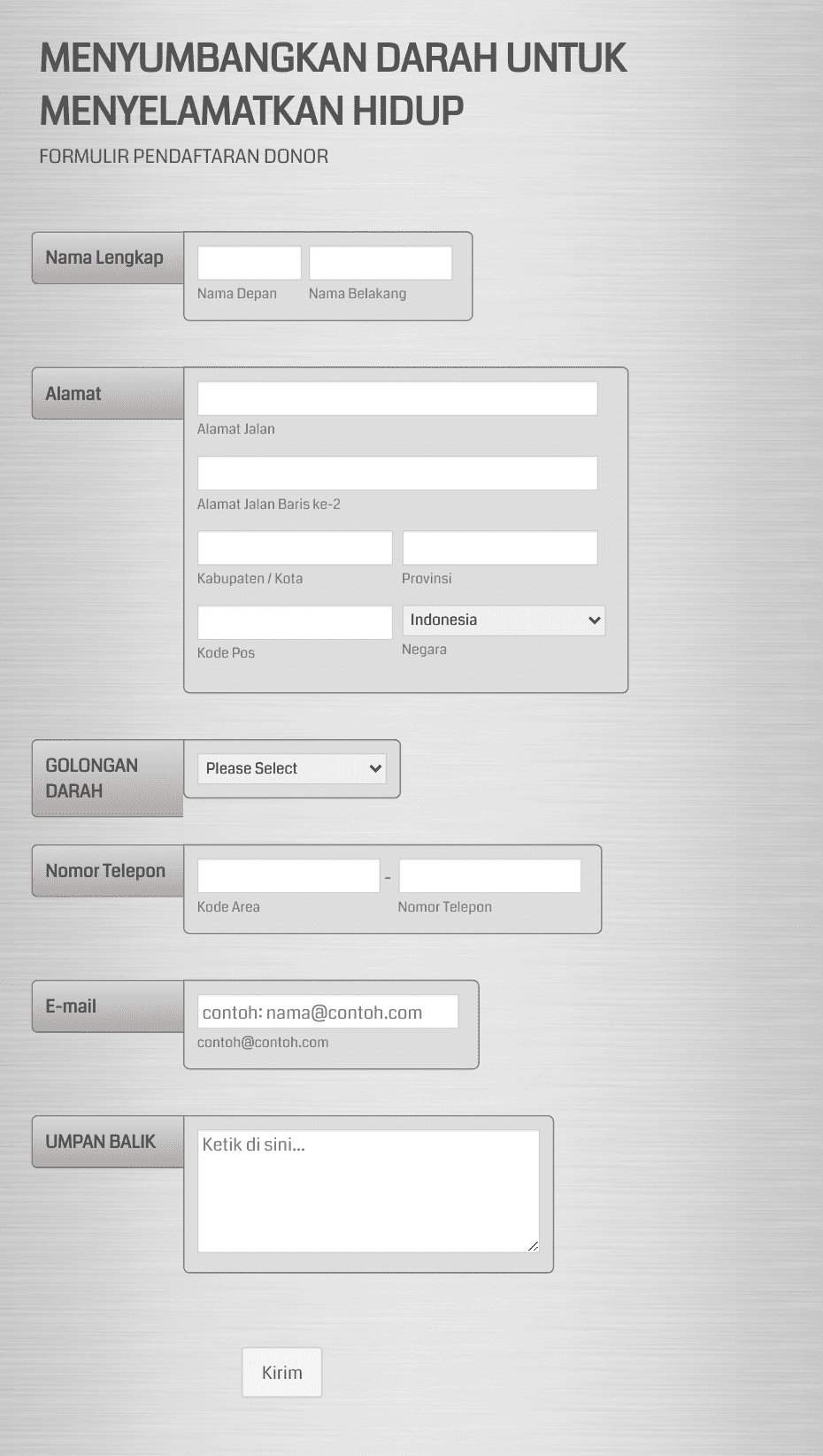 Formulir Donasi Darah Template Formulir | Jotform