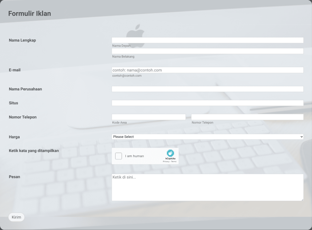 Formulir Iklan Dasar Yang Disesuaikan Template Formulir | Jotform