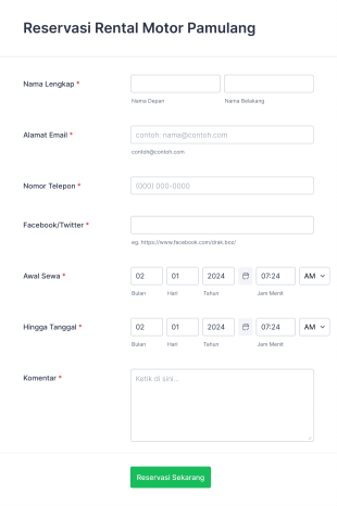Formulir Reservasi | Jotform