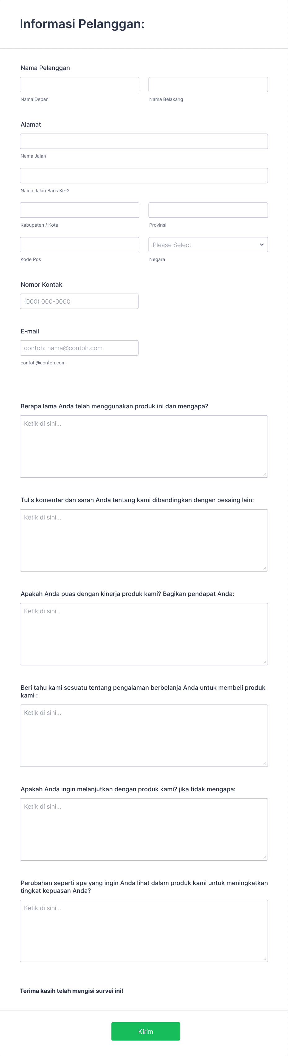 Formulir Survei Produk Template Formulir | Jotform