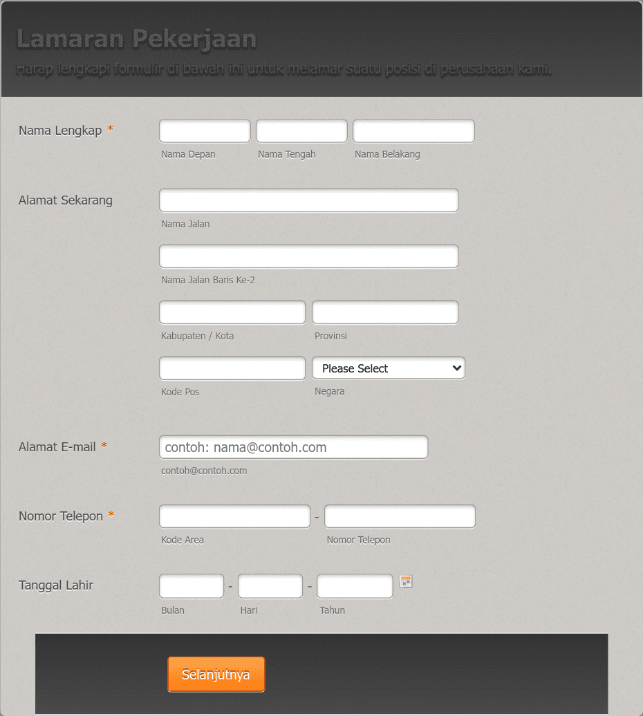 Formulir Umum Lamaran Pekerjaan Template Formulir | Jotform