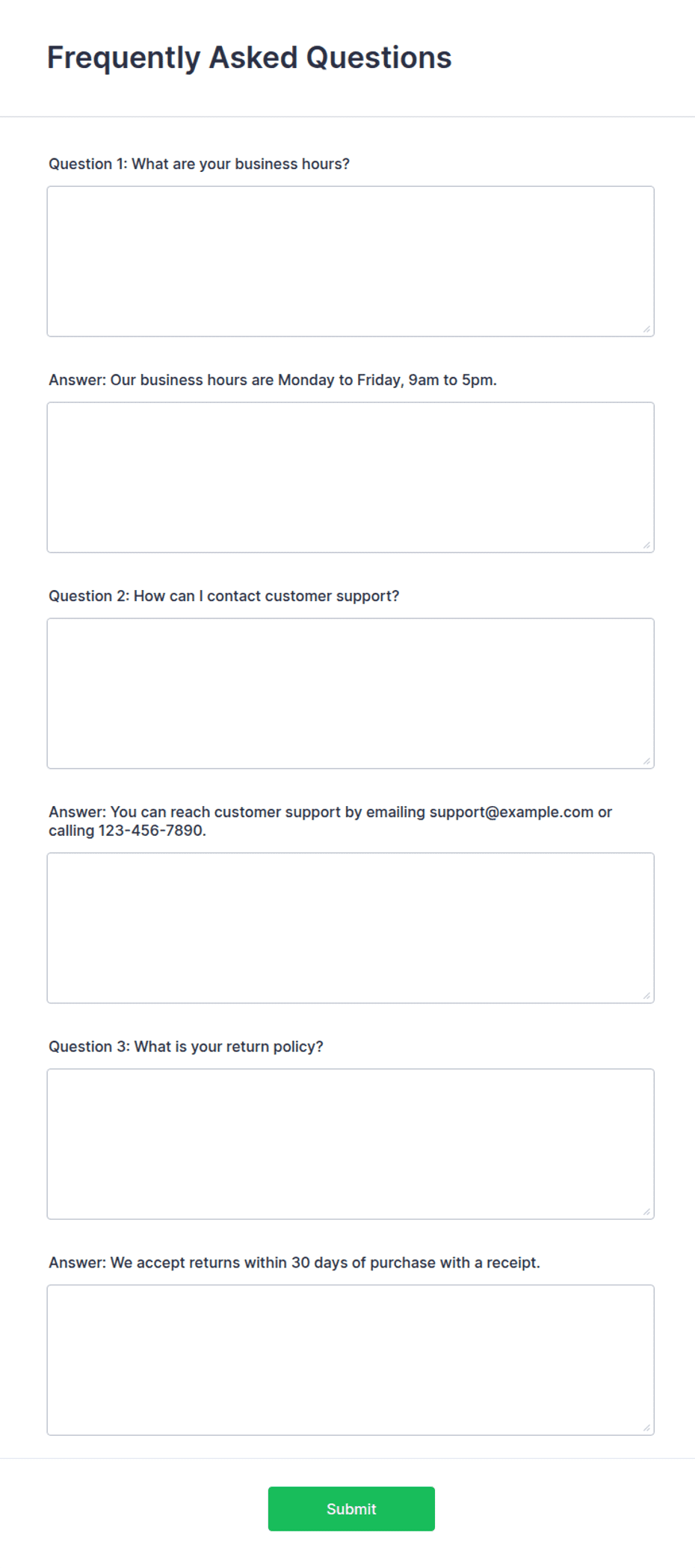Frequently Asked Questions (FAQ) Form Template | Jotform