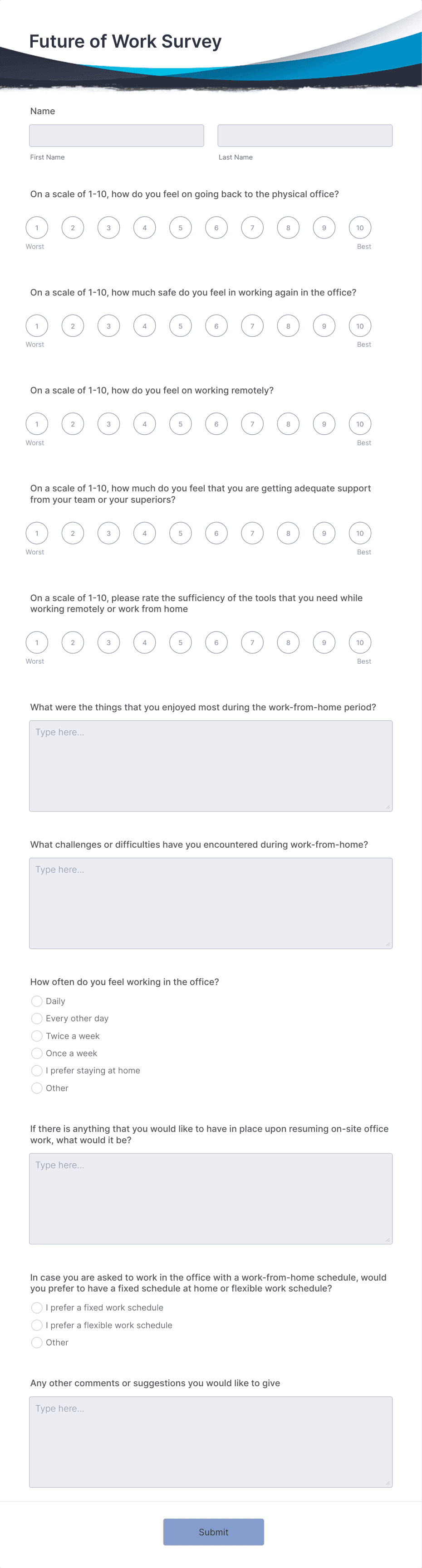 Future of Work Survey Form Template | Jotform